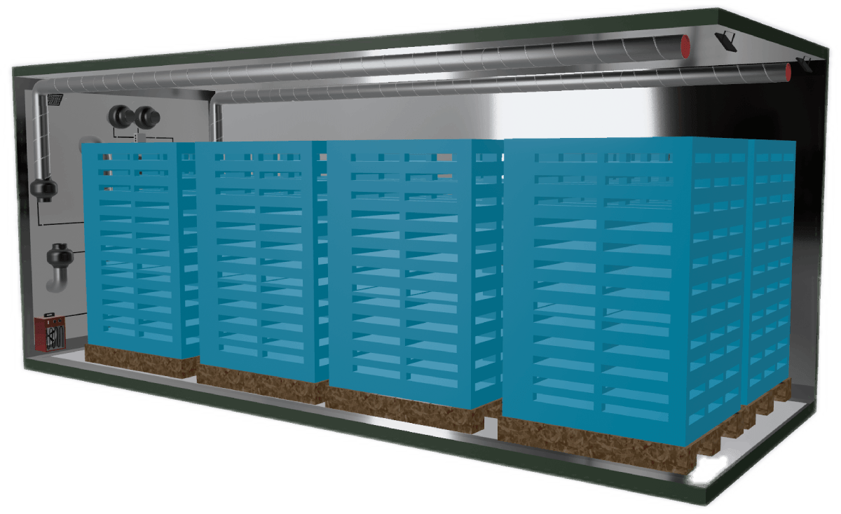 Smart solution for growing black soldier fly in a container