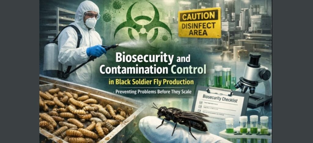 Biosecurity and contamination control in BSF production